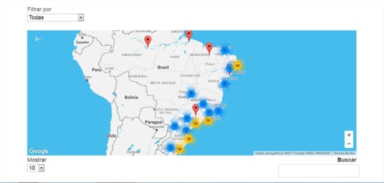 Mapa interativo lista estúdios de jogos no Brasil - Combo Infinito