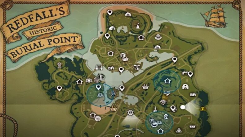 Redfall: Fast Travel, Refúgios, Ninhos e todos os pontos dos mapas ...